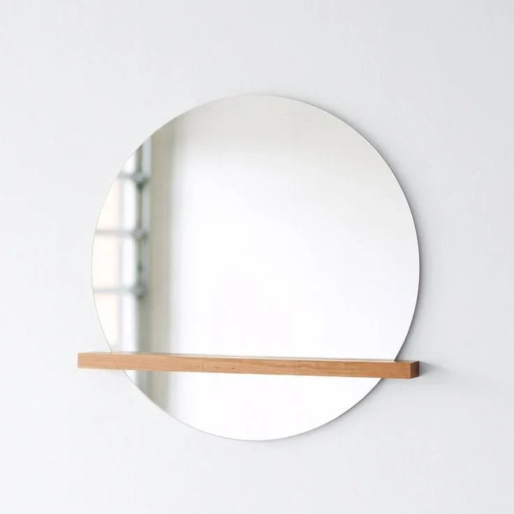 Round mirror with shelf – Blackoakfurniture.com